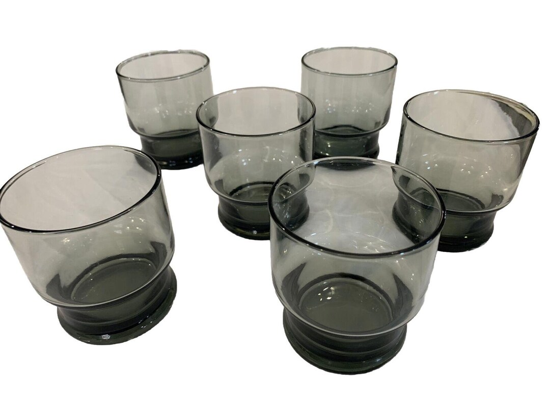 Barware Glass Set of 6 Tumblers 3 5/8 T Rocks Lowball Old Fashioned ...