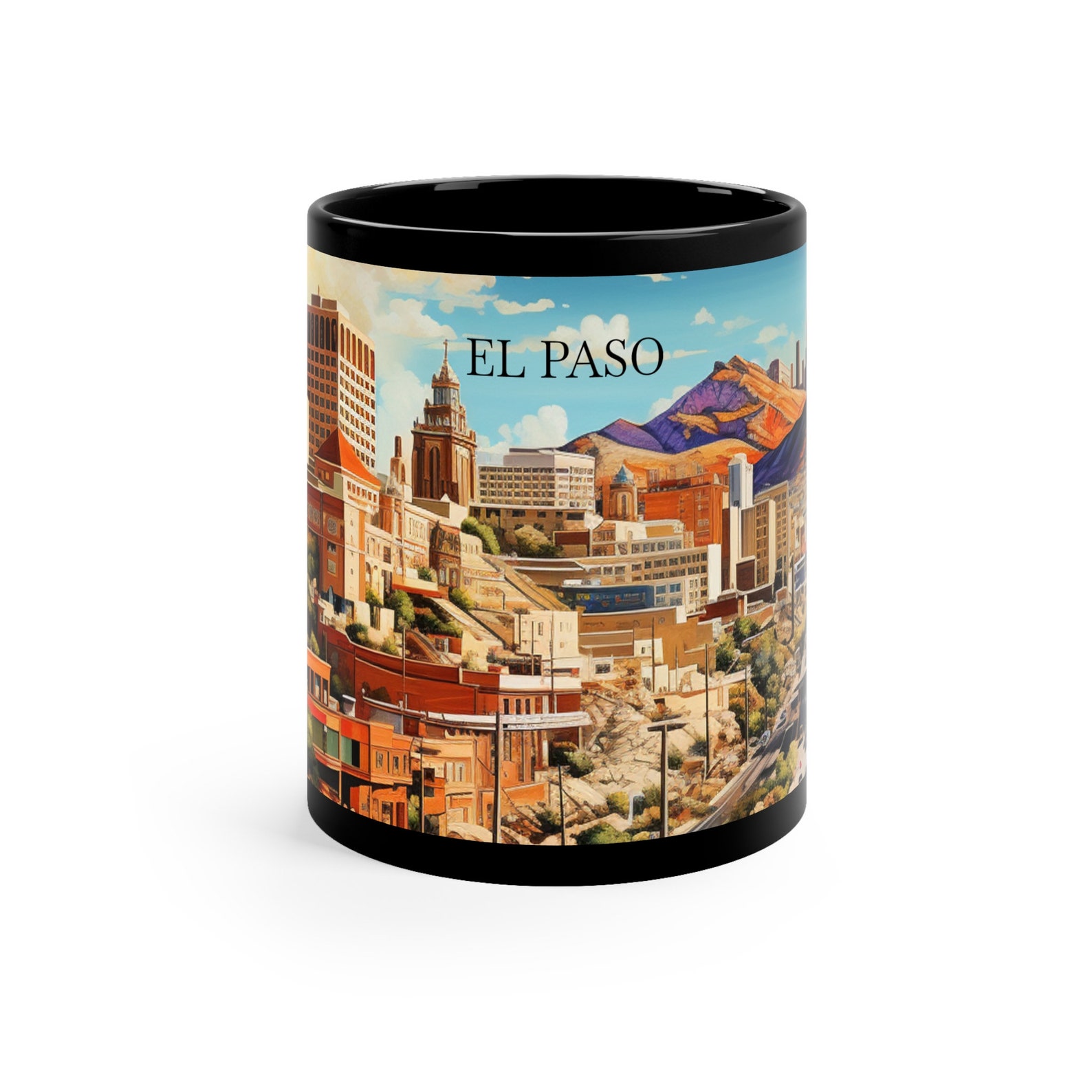 El Paso Desert Landscape Mug, 15oz Ceramic Cup, Southwestern Vibes ...