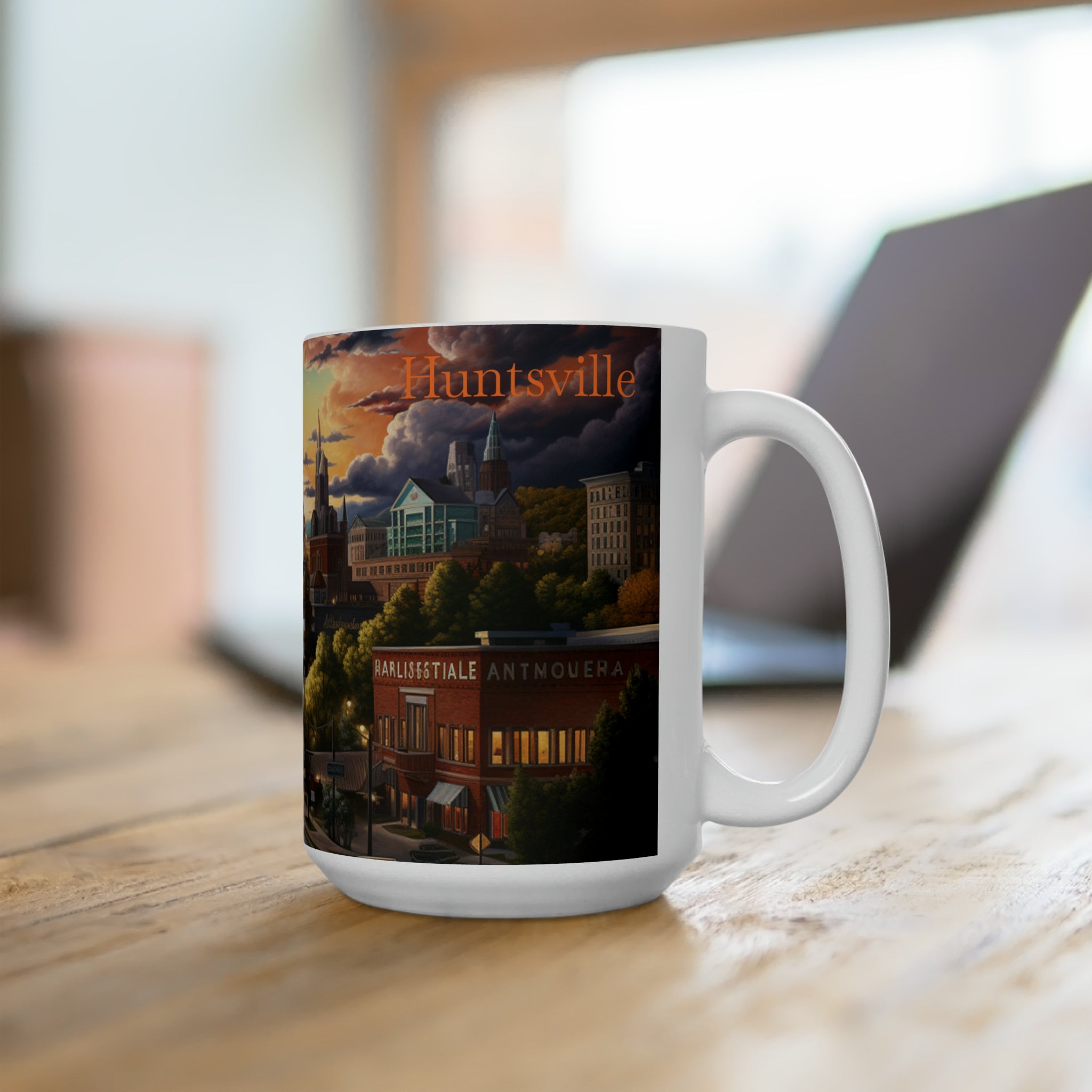 Huntsville, AL Mug: Captivating Cityscape. Mountain Backdrop, Rocket ...