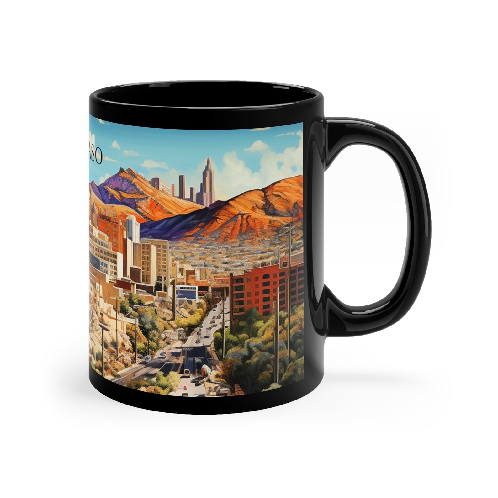 El Paso Desert Landscape Mug, 15oz Ceramic Cup, Southwestern Vibes ...