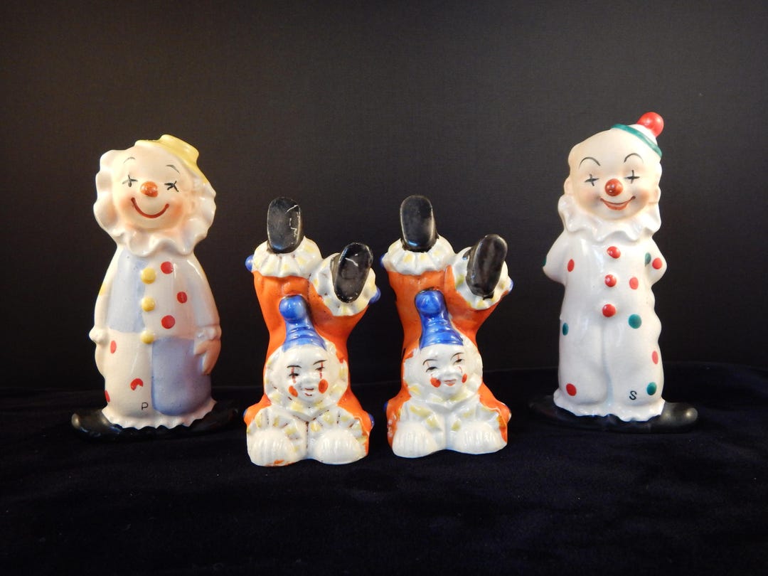 Vintage Pair of Clown Shakers Napco 2 Face and Hand Stand - Etsy