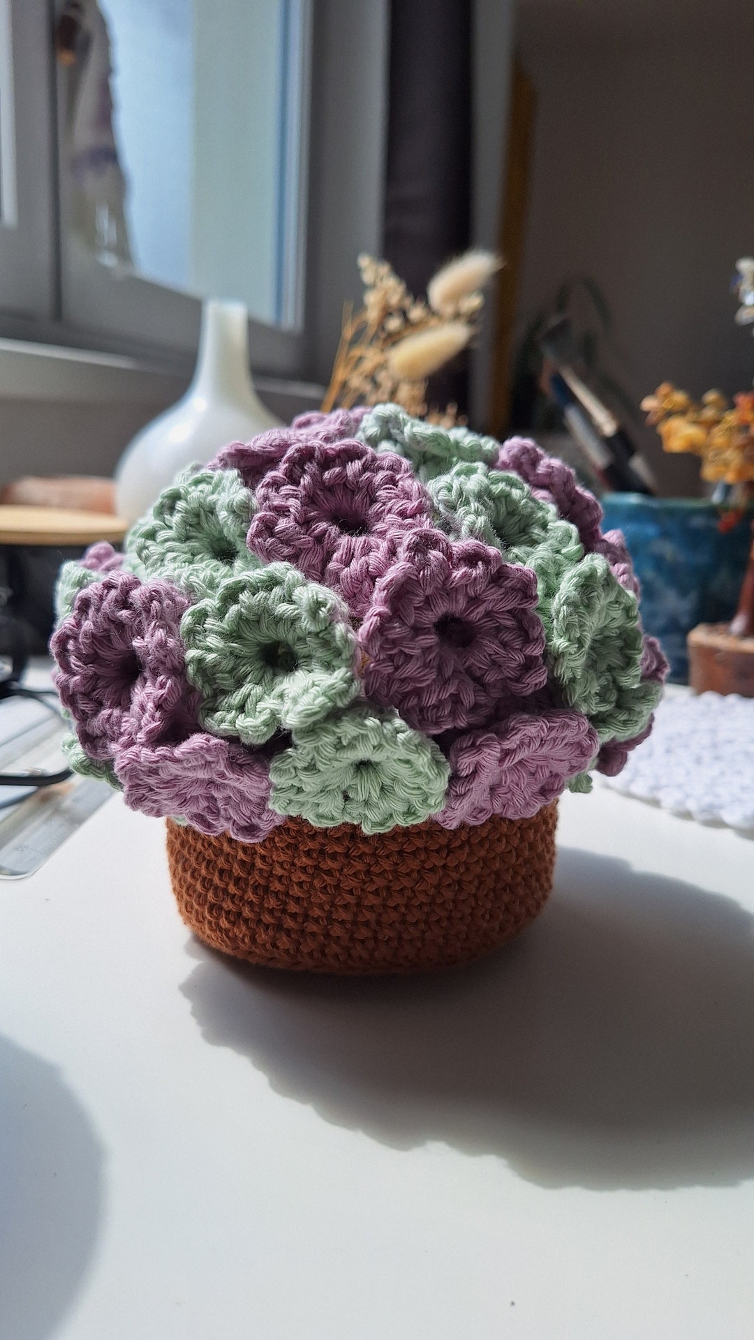 Crochet Flower Coaster Set - Etsy