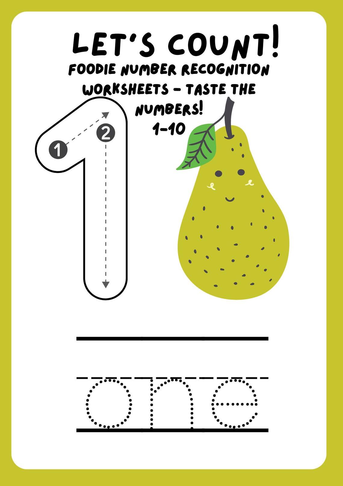 Foodie Number Recognition Worksheets Taste the Numbers - Etsy