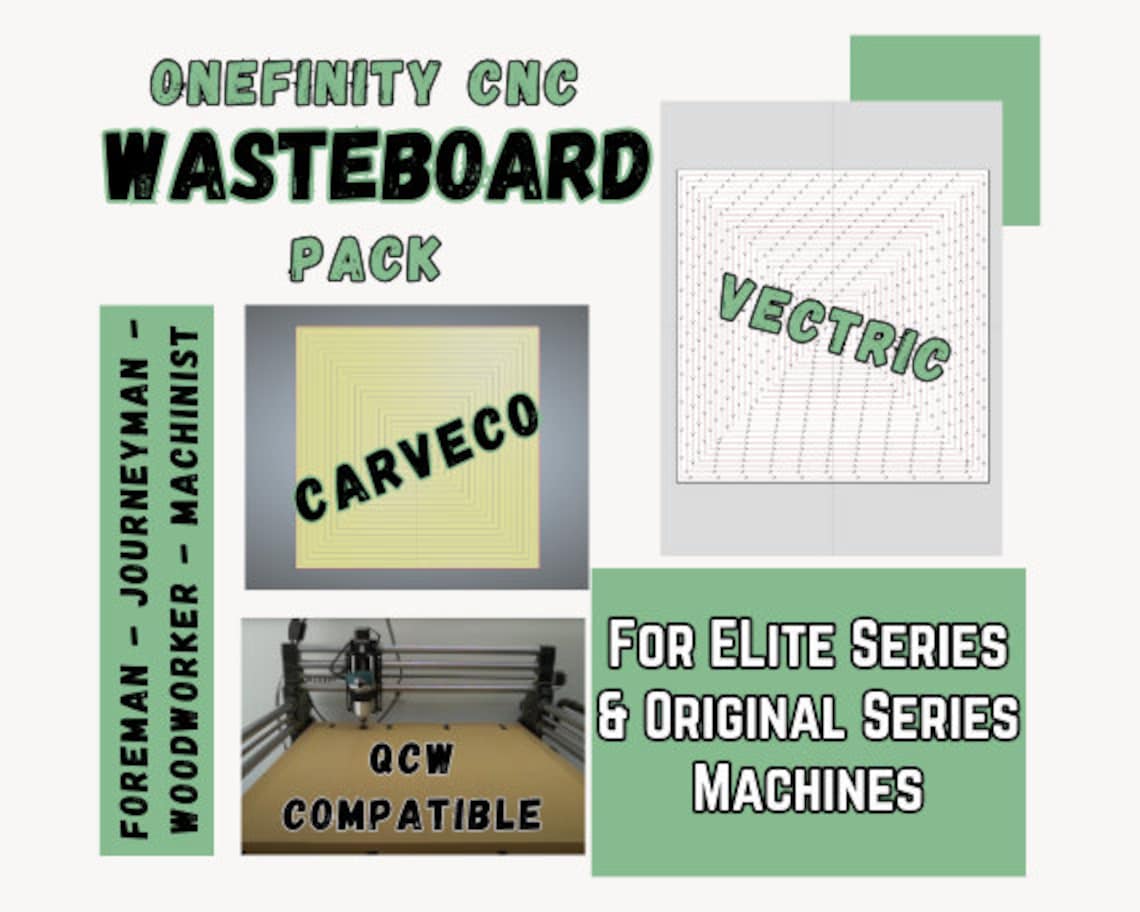 Onefinity CNC Wasteboard Files for Elite Series Foreman, Journeyman and ...