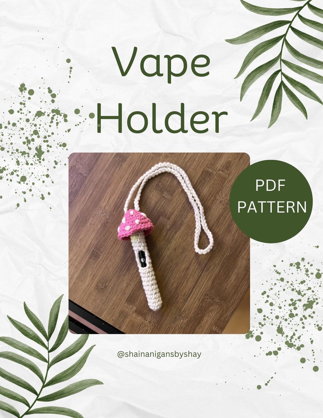 Crochet Vape Holder PATTERN, Crochet Lanyard Keychain Chapstick ...