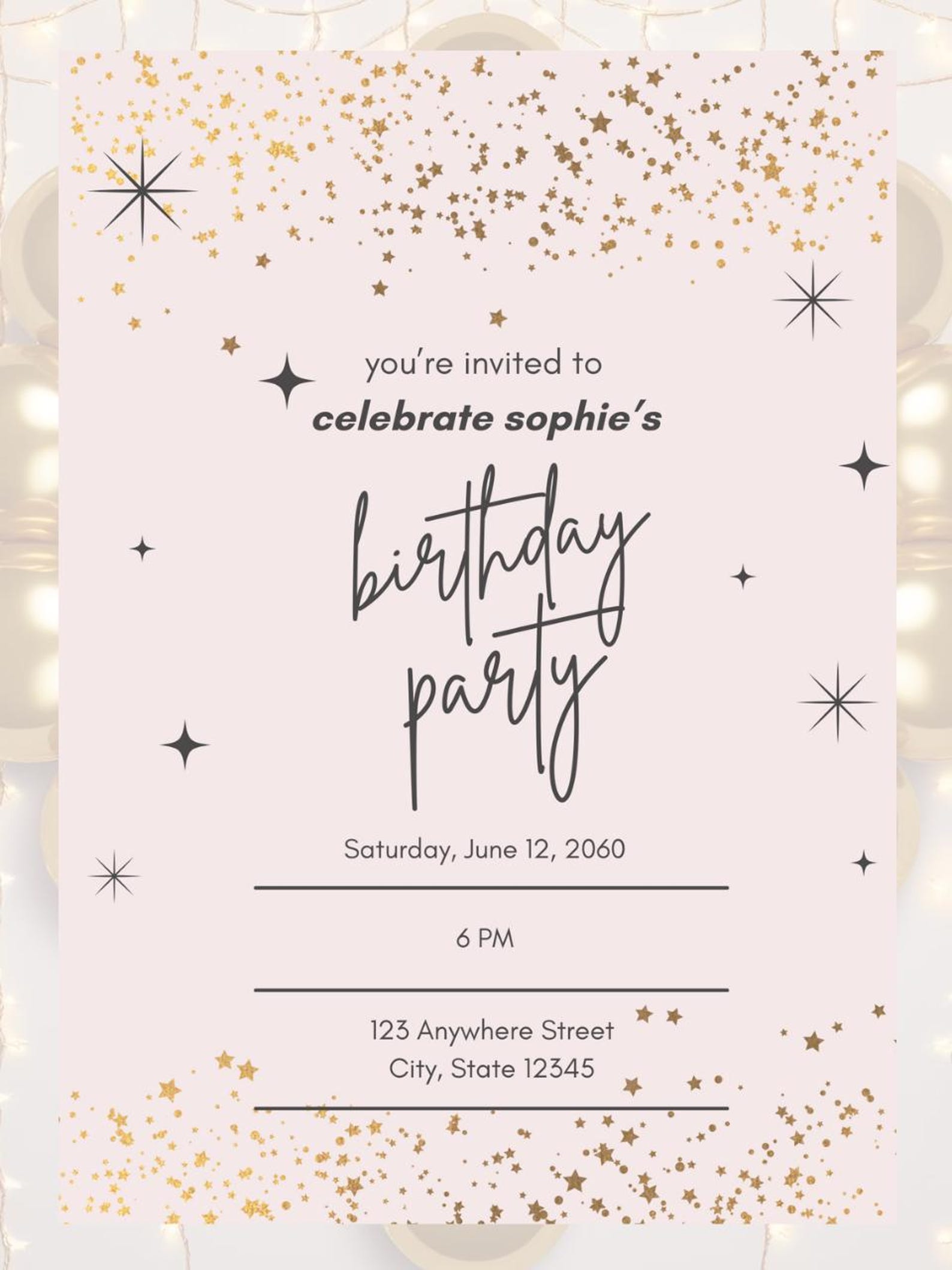 Cute Birthday Invitation | Printable Party Invite | Digital Download ...