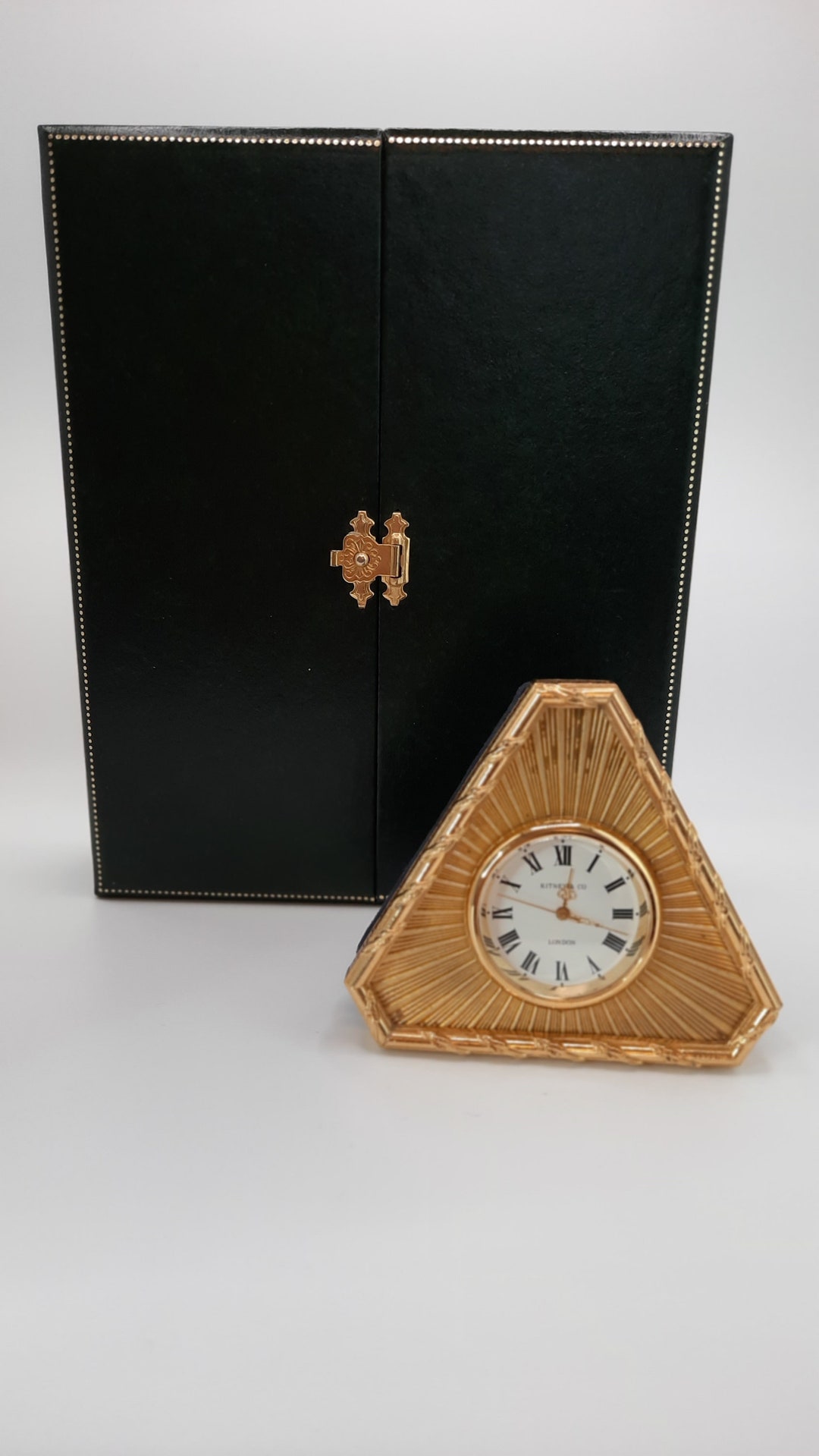Kitney & Co Vintage Gold Plated Desk Clock - Etsy