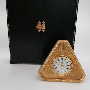 Kitney & Co Vintage Gold Plated Desk Clock - Etsy
