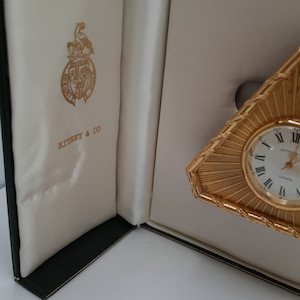 Kitney & Co Vintage Gold Plated Desk Clock - Etsy
