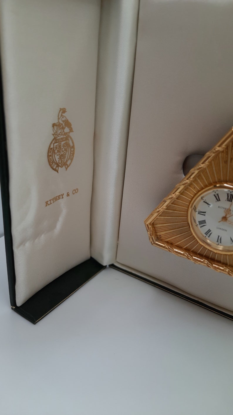 Kitney & Co Vintage Gold Plated Desk Clock - Etsy
