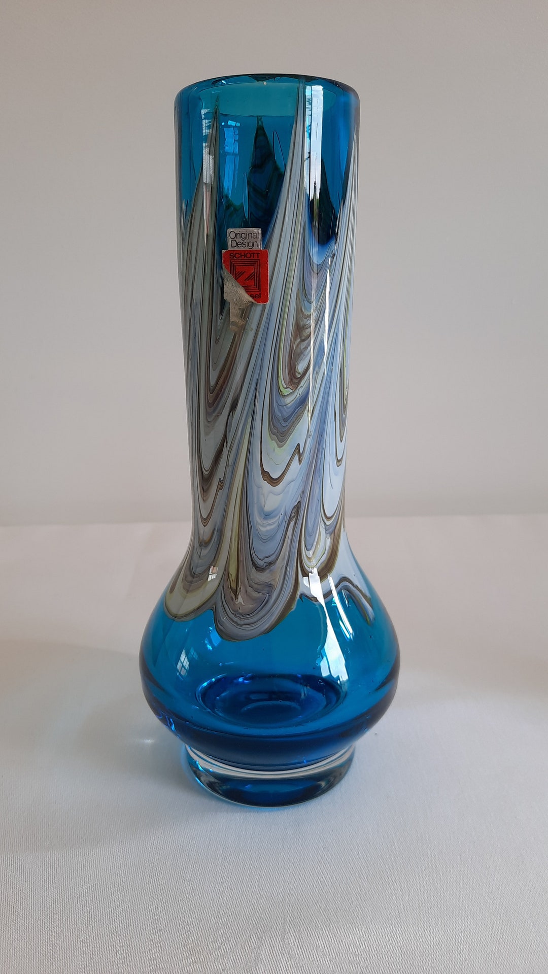 Schott Zwiesel Art Glass Modernist Blue Vase - Etsy