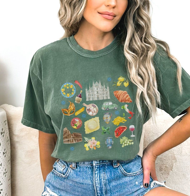 Aesthetic Vintage Italy Shirt, Graphic Tees for Women, Boho Shirt ...