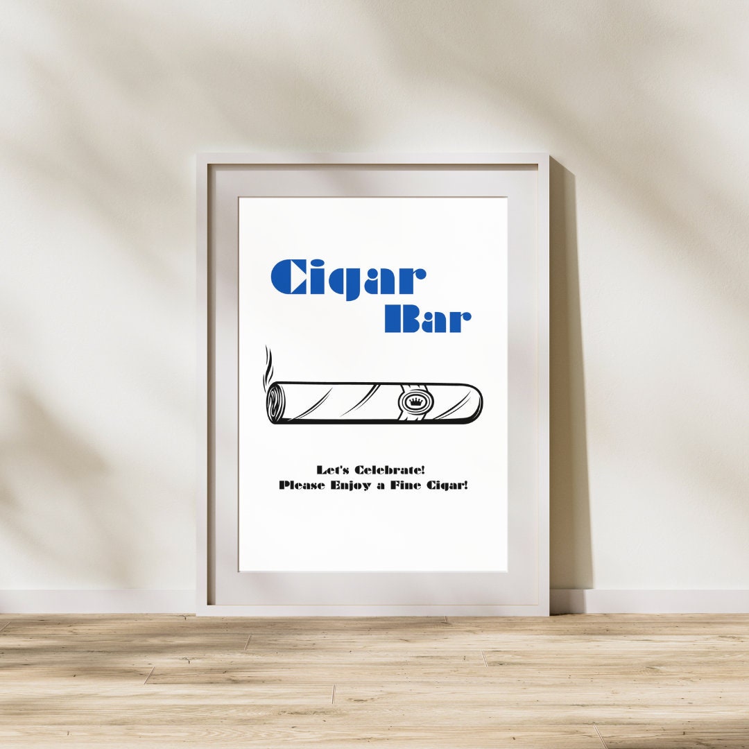 Printable Cigar Bar Sign Wedding Cigar Bar PDF Beautiful - Etsy