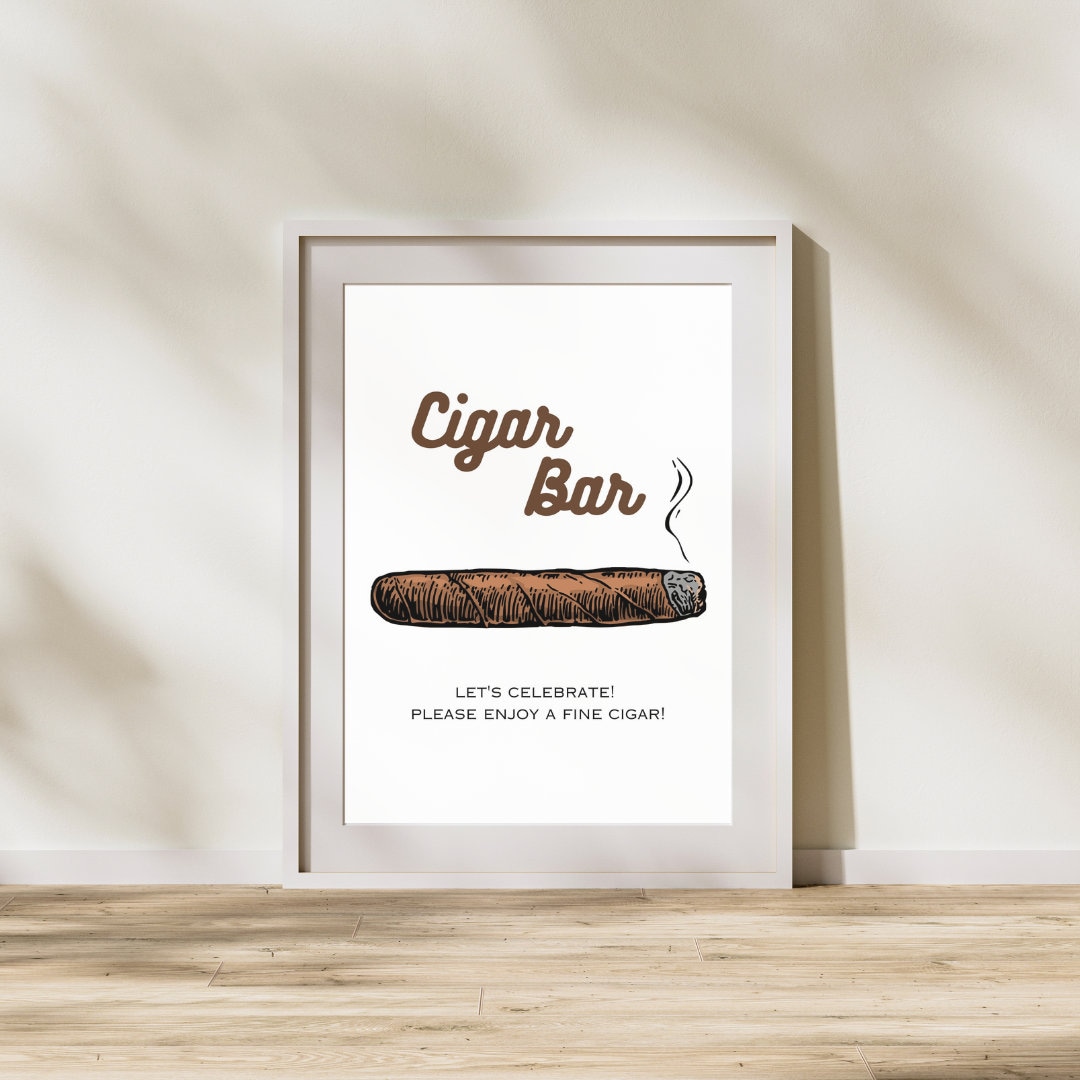 Printable Cigar Bar Sign, Wedding Cigar Bar PDF, Beautiful Cigar Bar ...