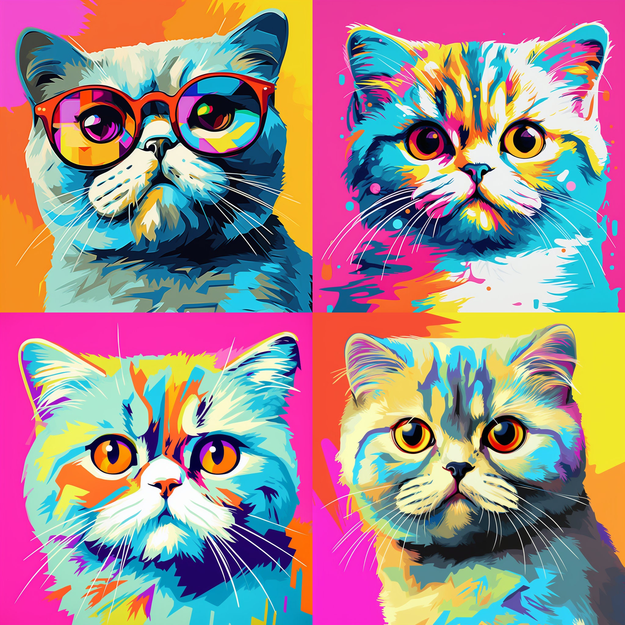 350 Pop Art Cats Prompts for Midjourney - Etsy