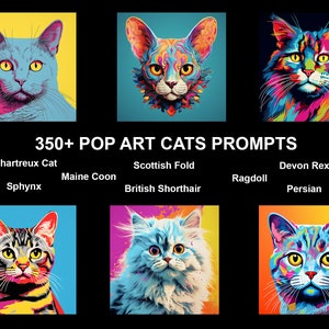 350 Pop Art Cats Prompts for Midjourney - Etsy