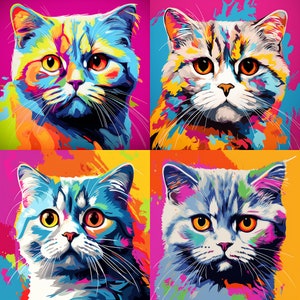 350 Pop Art Cats Prompts for Midjourney - Etsy