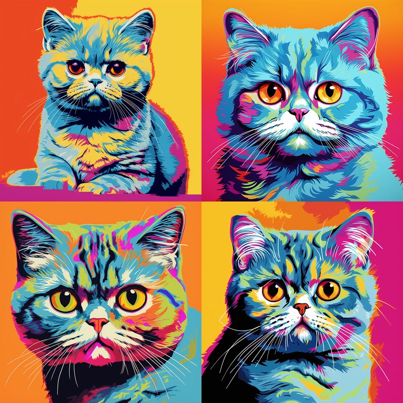 350 Pop Art Cats Prompts for Midjourney - Etsy