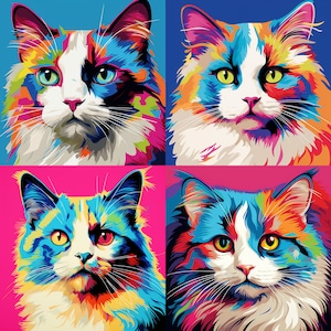 350 Pop Art Cats Prompts for Midjourney - Etsy