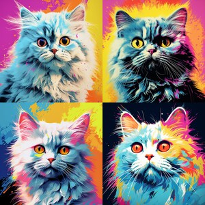 350 Pop Art Cats Prompts for Midjourney - Etsy