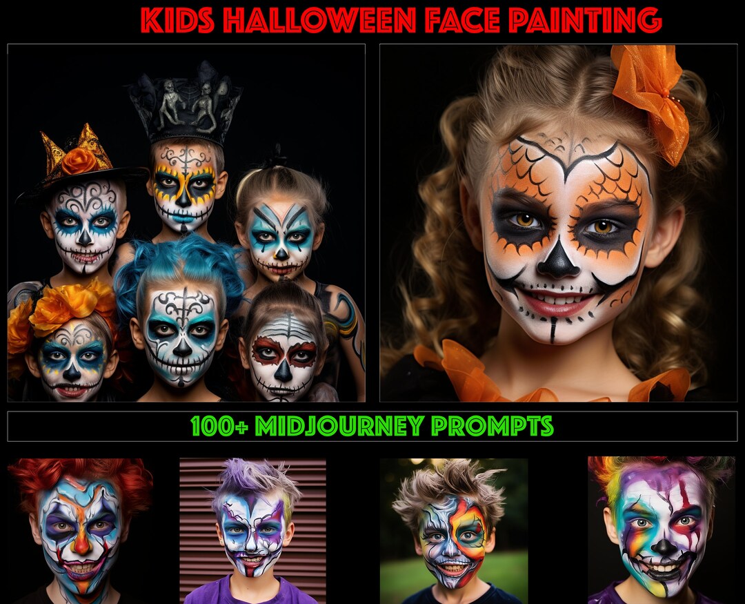 Face Painting Models-prompts for Halloween (for Children) - Etsy