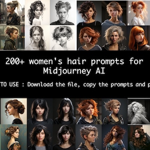 Midjourney Prompts 200 Women's Hair Designs - Etsy
