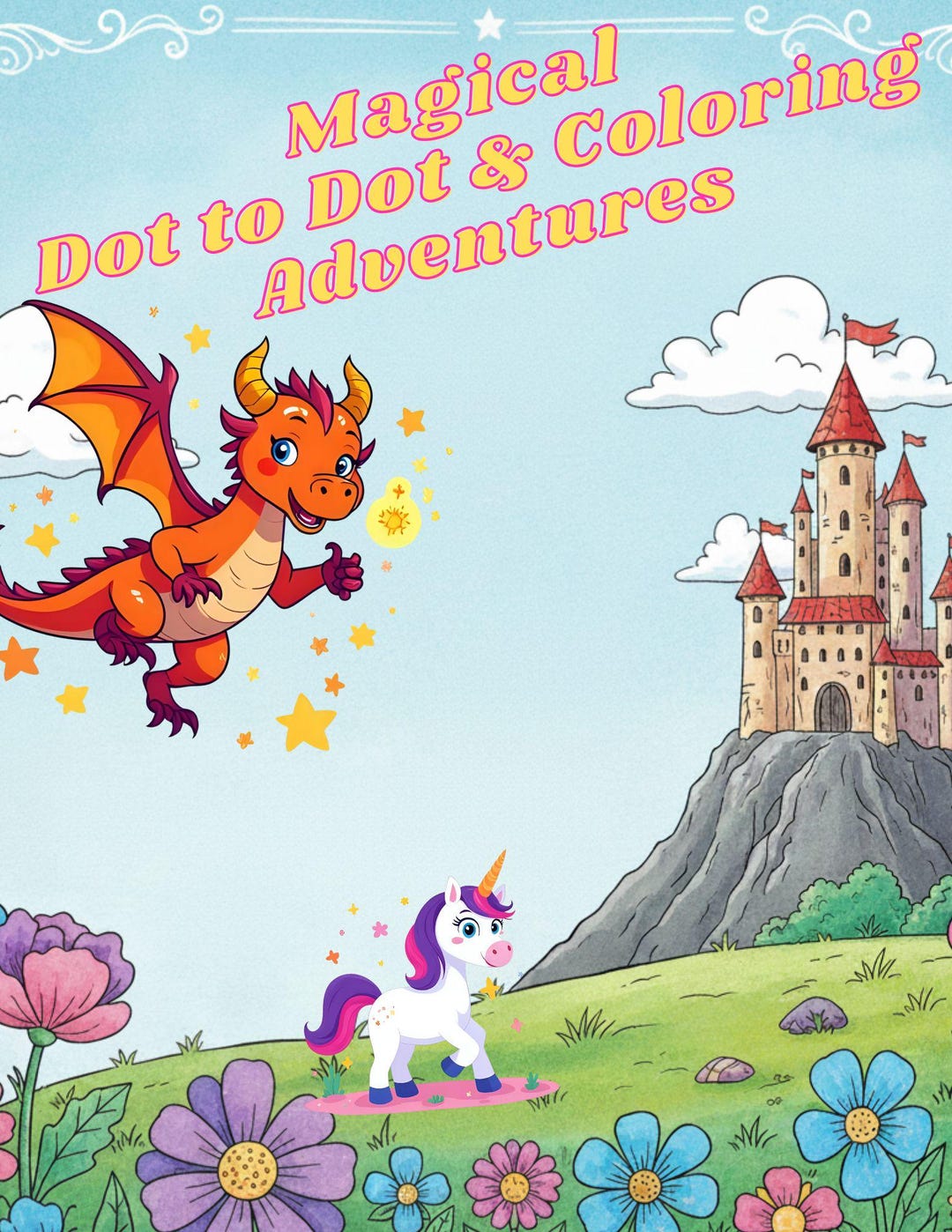 Magical Dot to Dot and Coloring Adventures Connect the Dots Book for ...