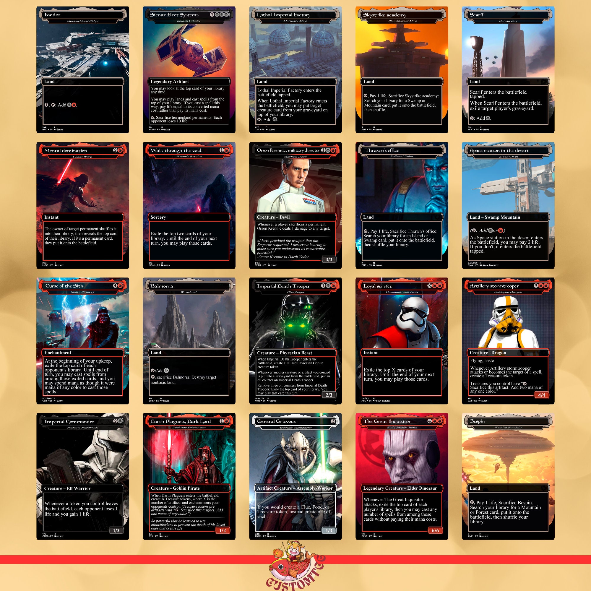 Commander Deck Star Wars MTG Premium Proxy Personalized and Themed ...