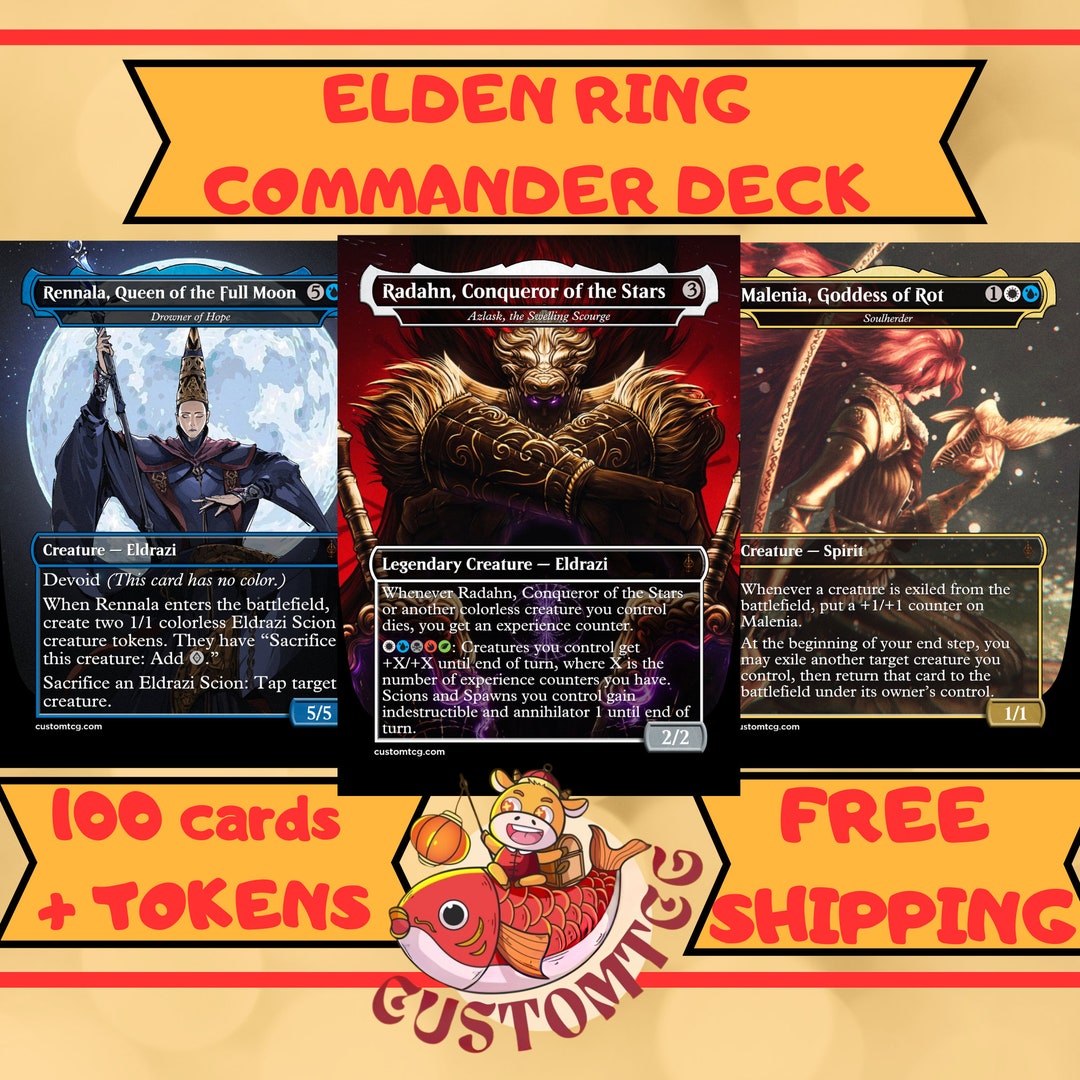 Elden Ring Commander Deck: Radahn as Azlask Dominate the Battlefield Proxy Custom Mtg Commander ...
