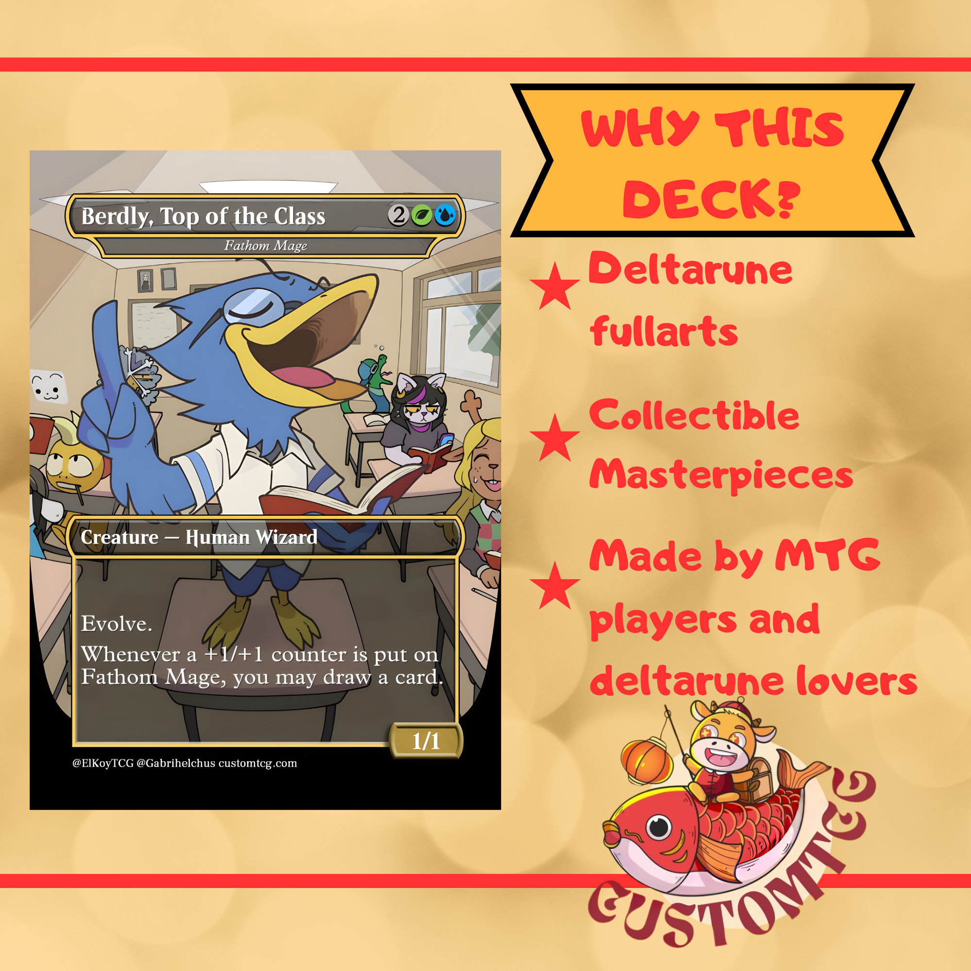 Deltarune Simic Commander Deck Proxy Deck Custom MTG High Quality and ...