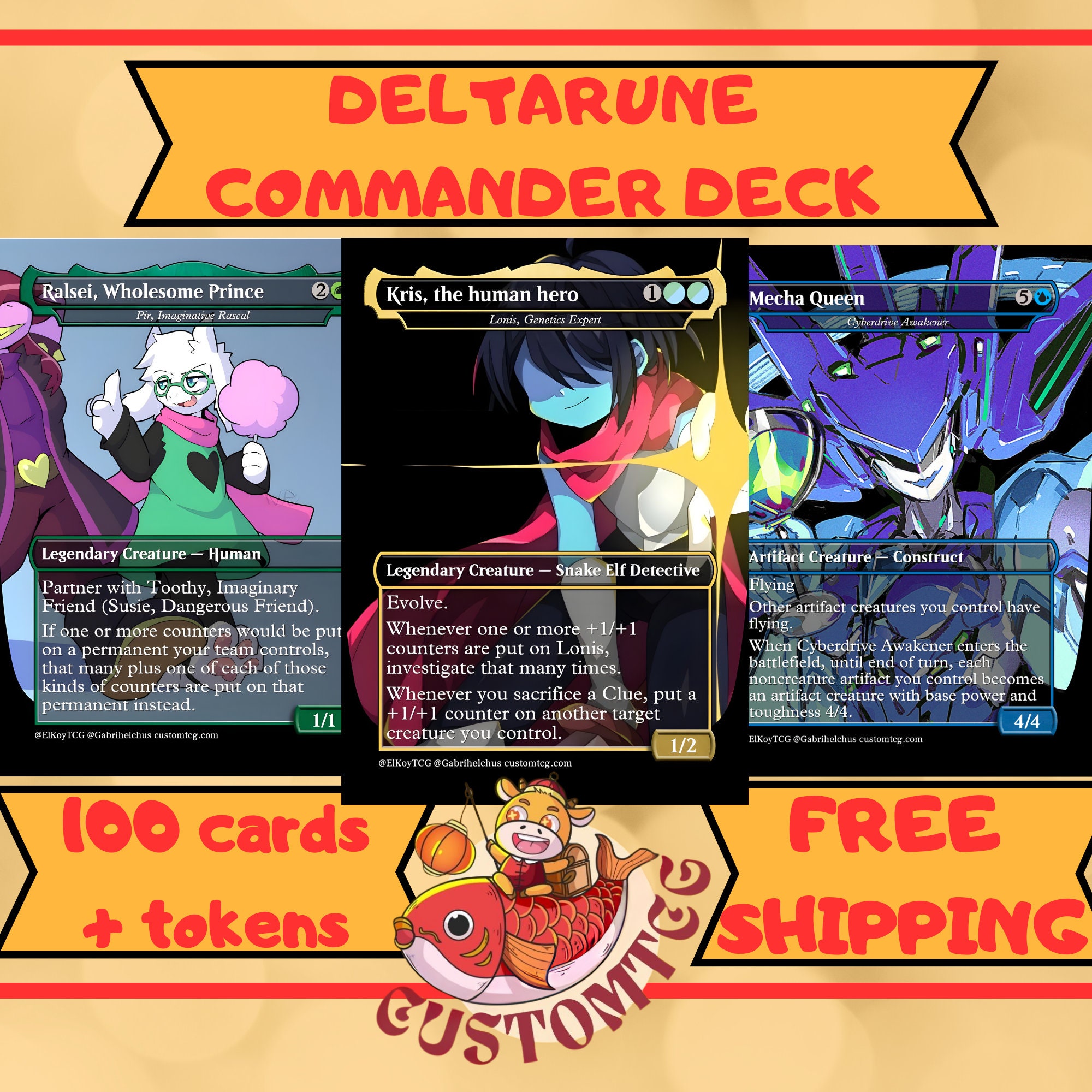 Deltarune Simic Commander Deck Proxy Deck Custom MTG High Quality and ...