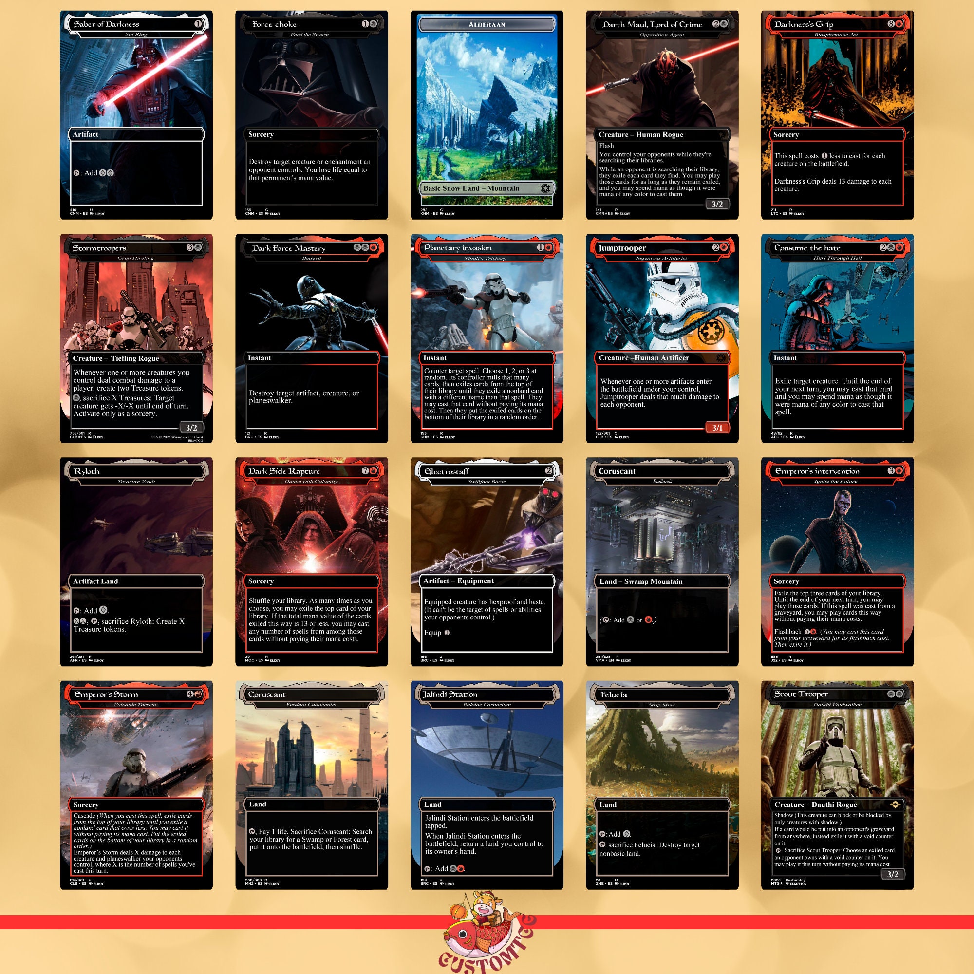 Commander Deck Star Wars MTG Premium Proxy Personalized and Themed ...