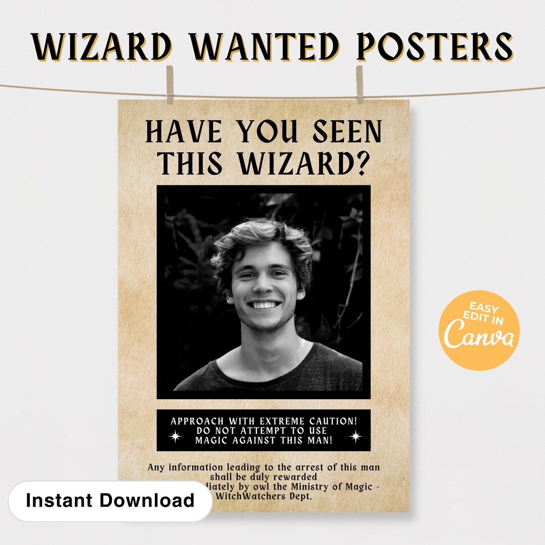 Wizard Wanted Personalized Poster Template, Printable Download ...