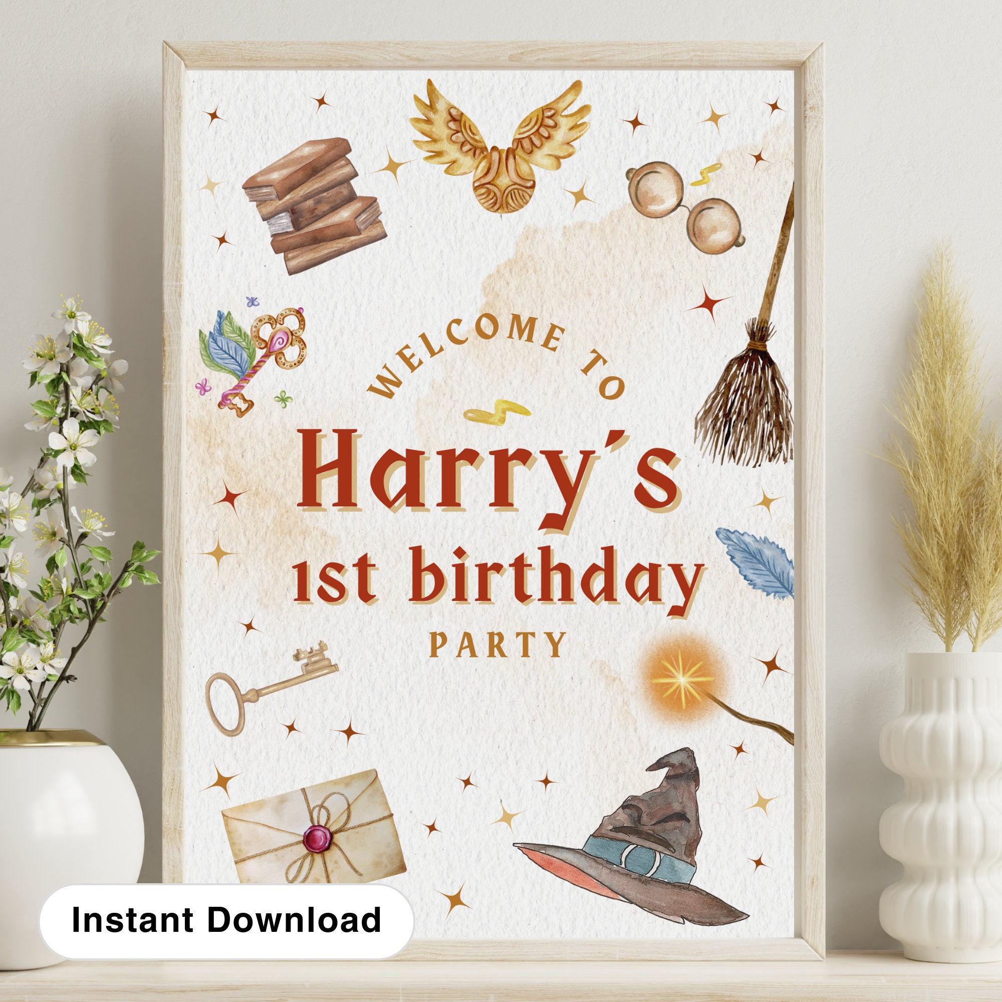 Editable Canva Wizard Birthday Party Welcome Sign, Magical Birthday ...