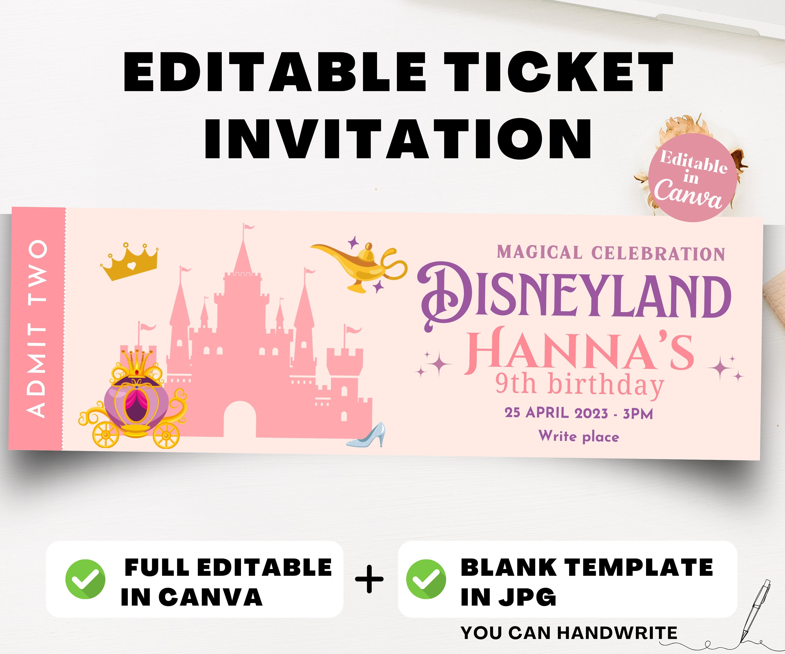 Editable Magic Birthday Invitation Template, Printable Birthday Party ...