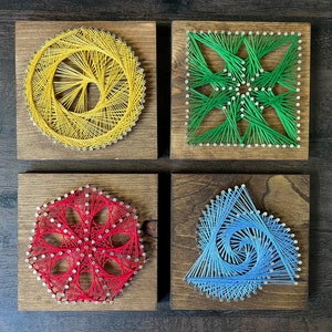 Geometric String Art Decor - Pack of 4 - Etsy