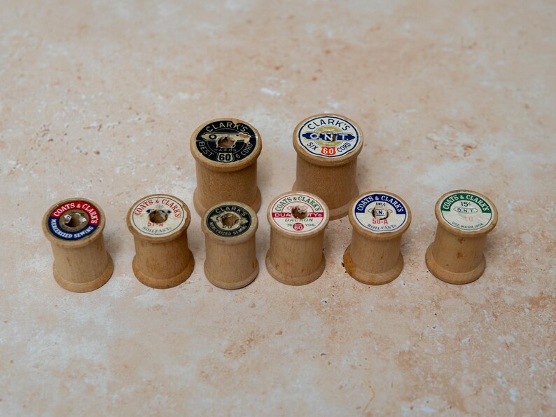 Set of 10 Vintage Wood Spools From 1930-1950 Mixed Sizes and Styles ...