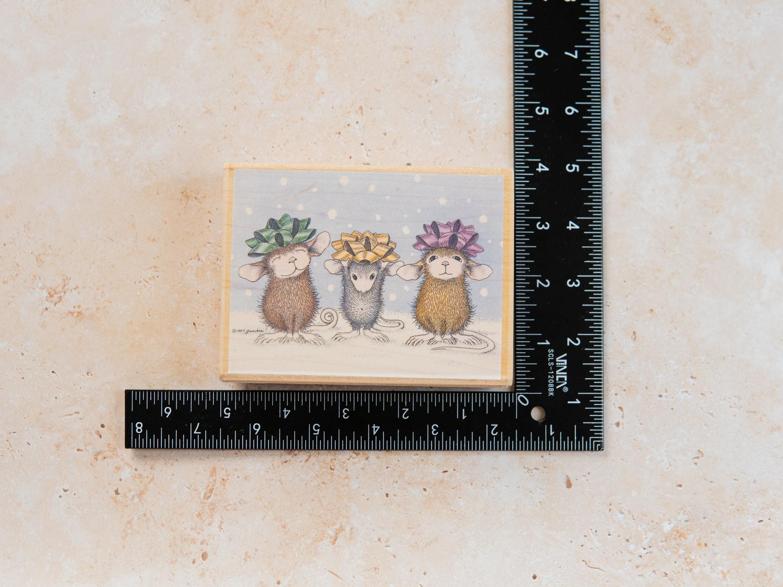 Vintage House Mouse Rubber Stamp: Christmas Bows & Star Tree Topper - Etsy