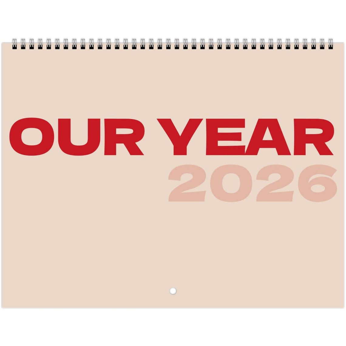Minimalist Wall Calendar Red & Beige - Etsy