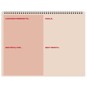Minimalist Wall Calendar Red & Beige - Etsy
