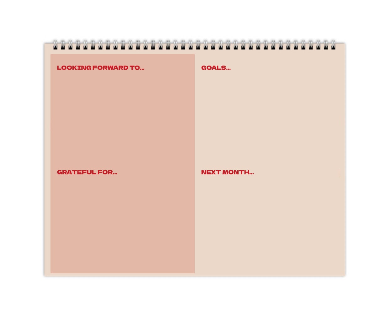Minimalist Wall Calendar Red & Beige - Etsy