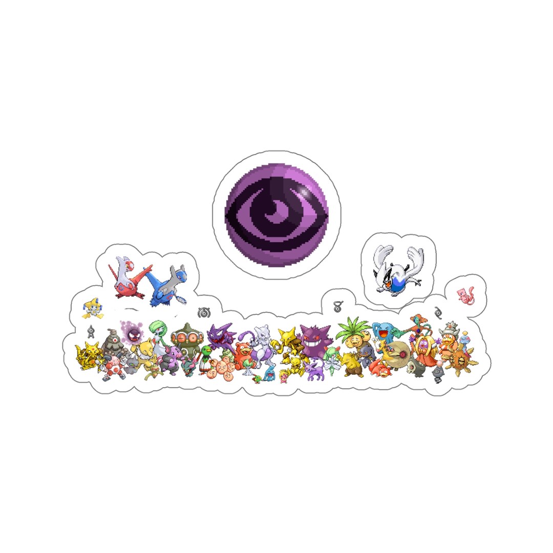Psychic Type Pokemon Sticker Gen 1 Gen 2 Gen 3 Lugia Gengar - Etsy