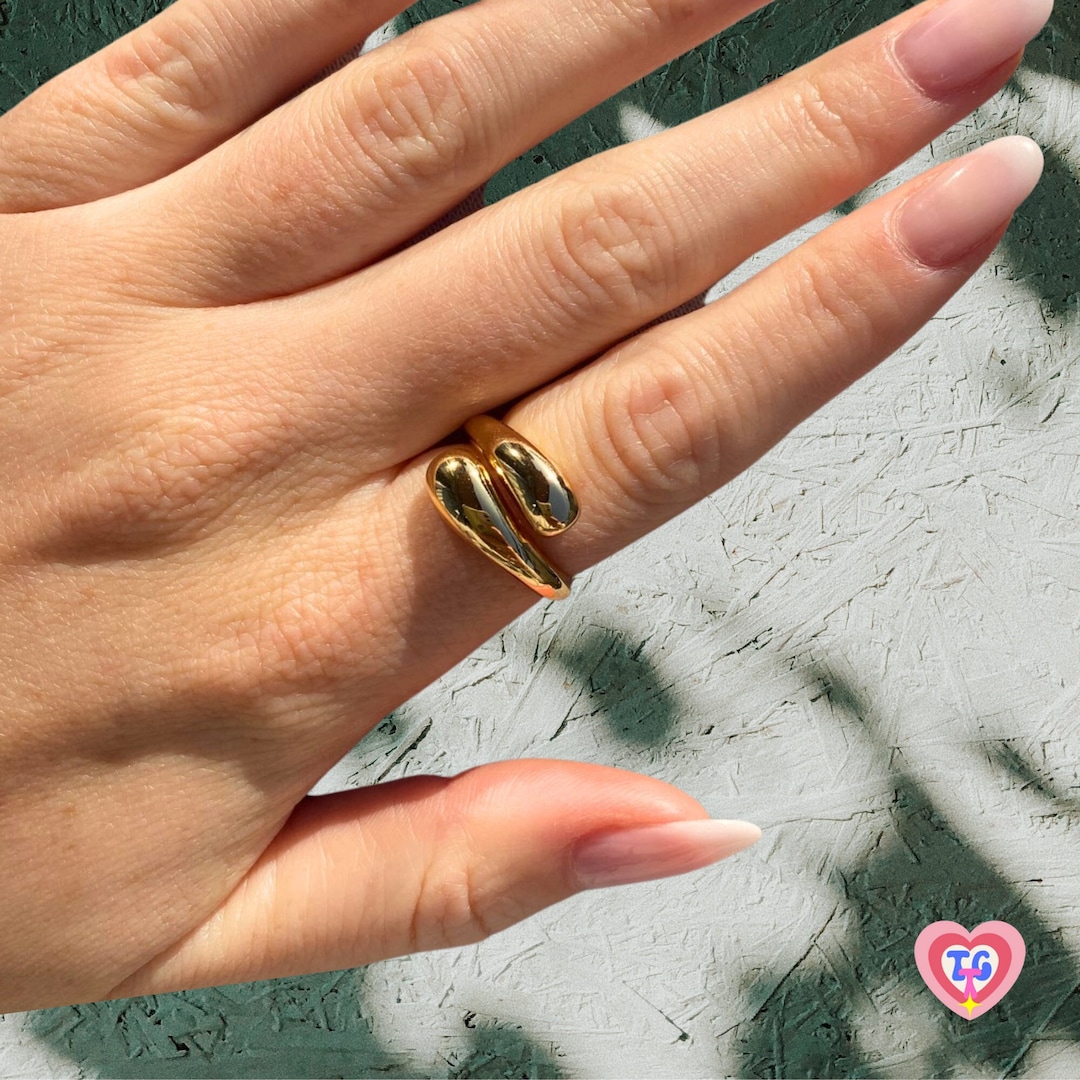 Gold Chunky Statement Ring, Adjustable Dome Ring, Handmade Rings, Thick ...