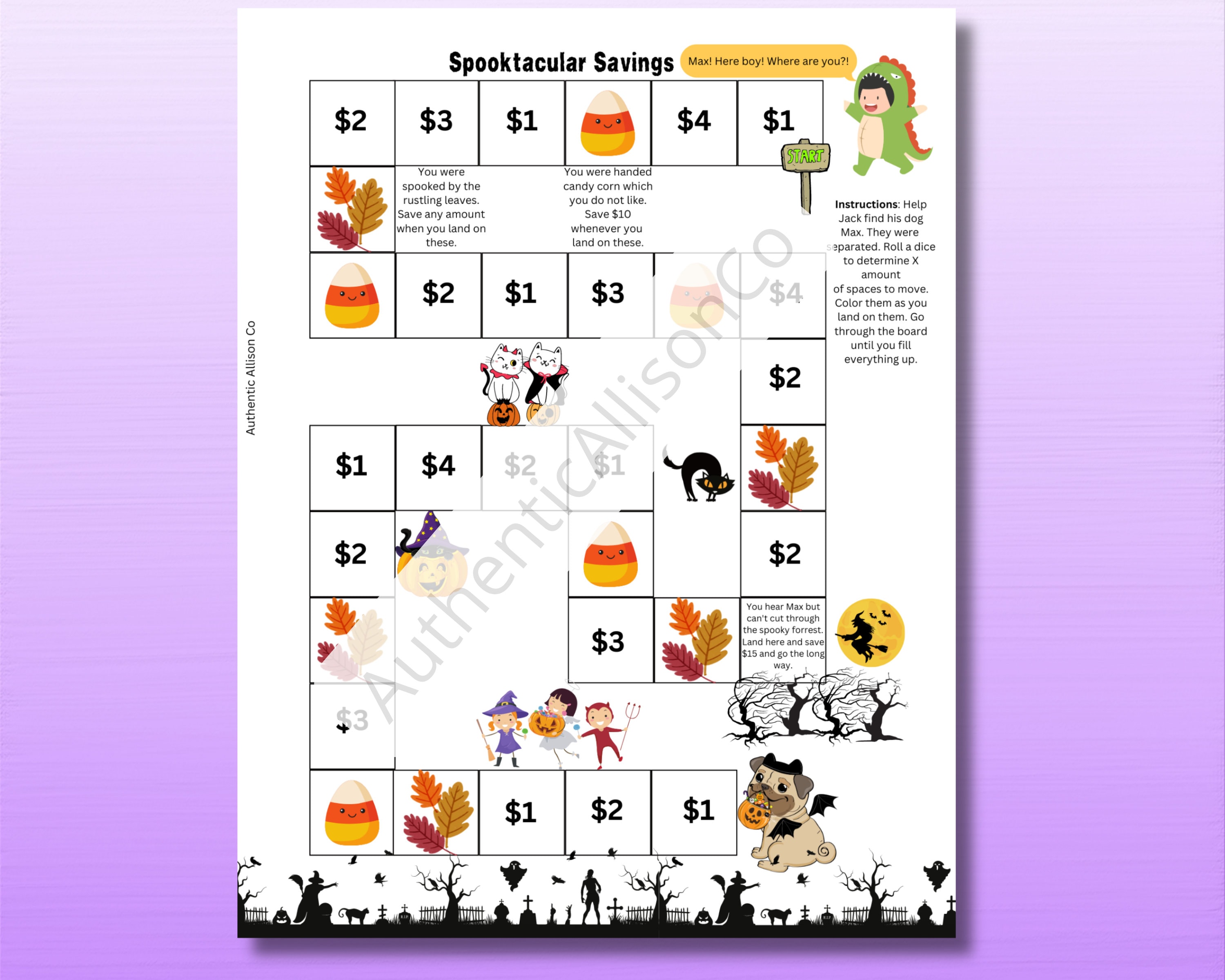 Spooktacular Savings Game, Fall Savings Challenge (PDF Instant Download ...