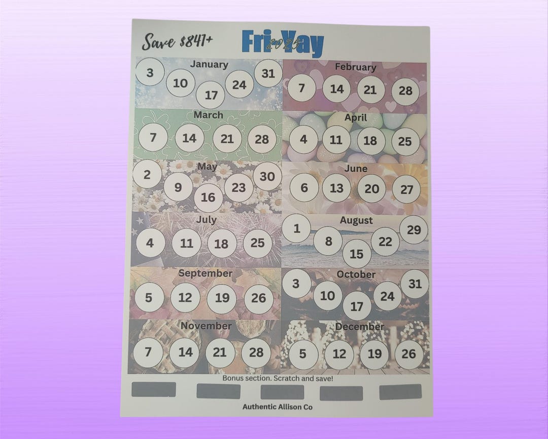 Fri-yay 2025 With Bonus Scratch Offs| Money Savings | Sinking Funds - Etsy