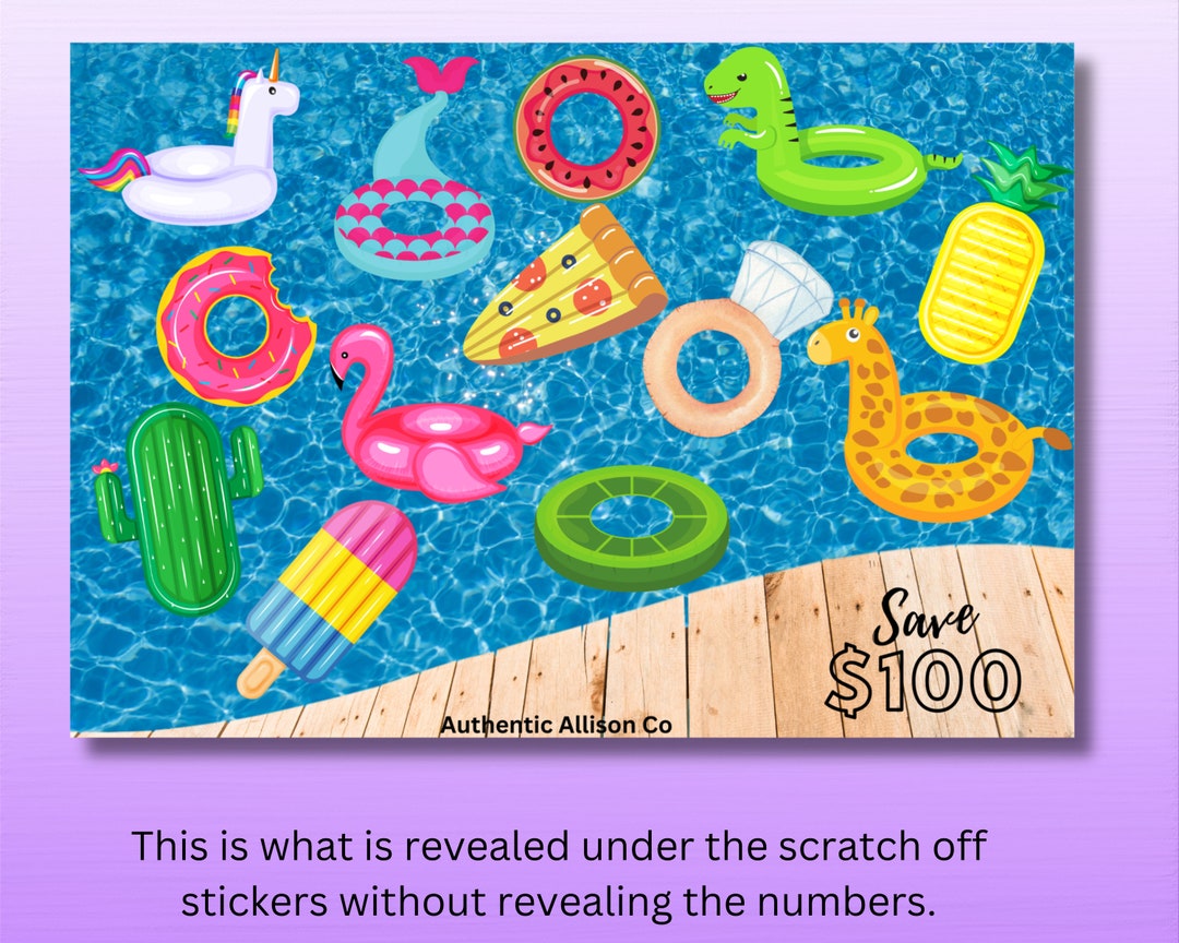 Pool Floaty A5 Scratch off Savings Challenge | A5 Scratch off | Savings ...