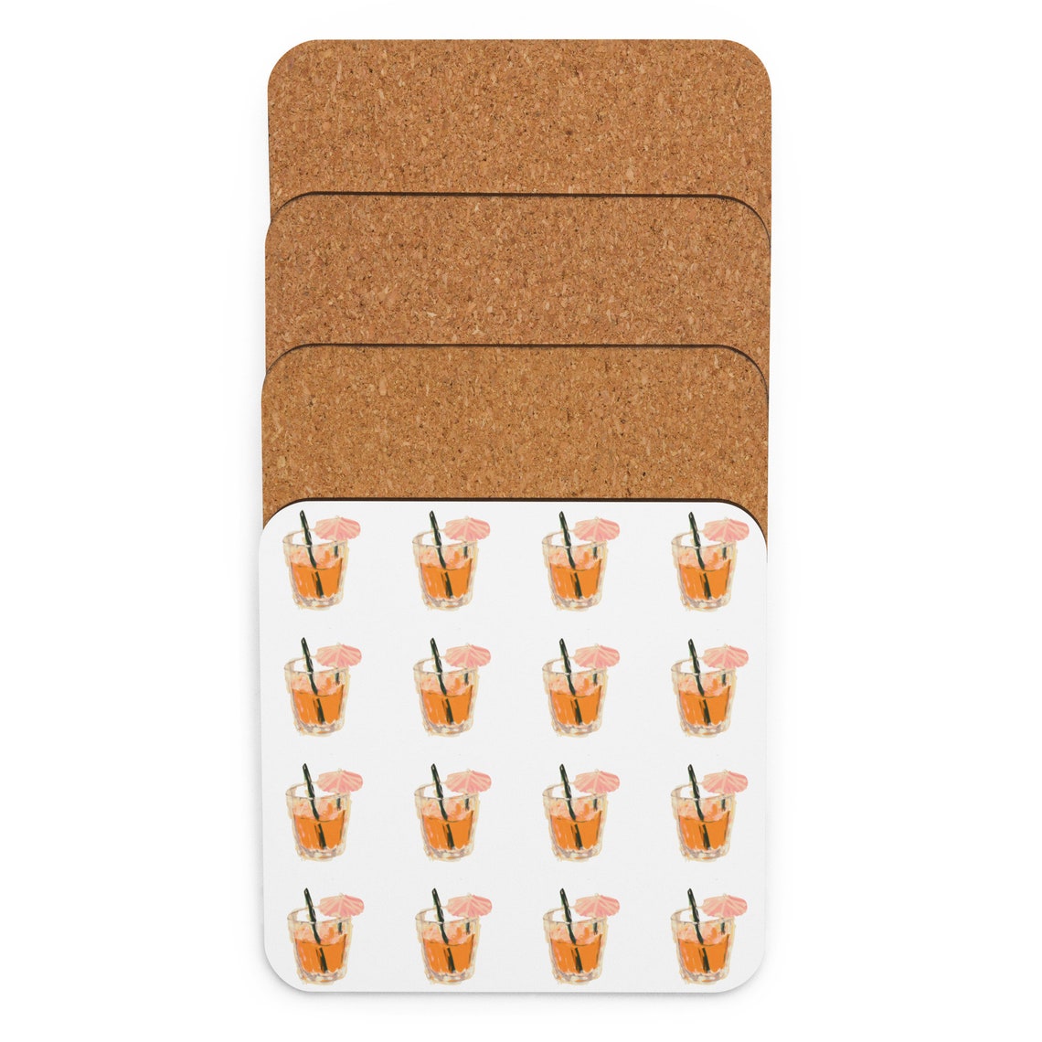 Aperol Spritz Drawing Cork-back Coaster Housewarming Gift Summer ...