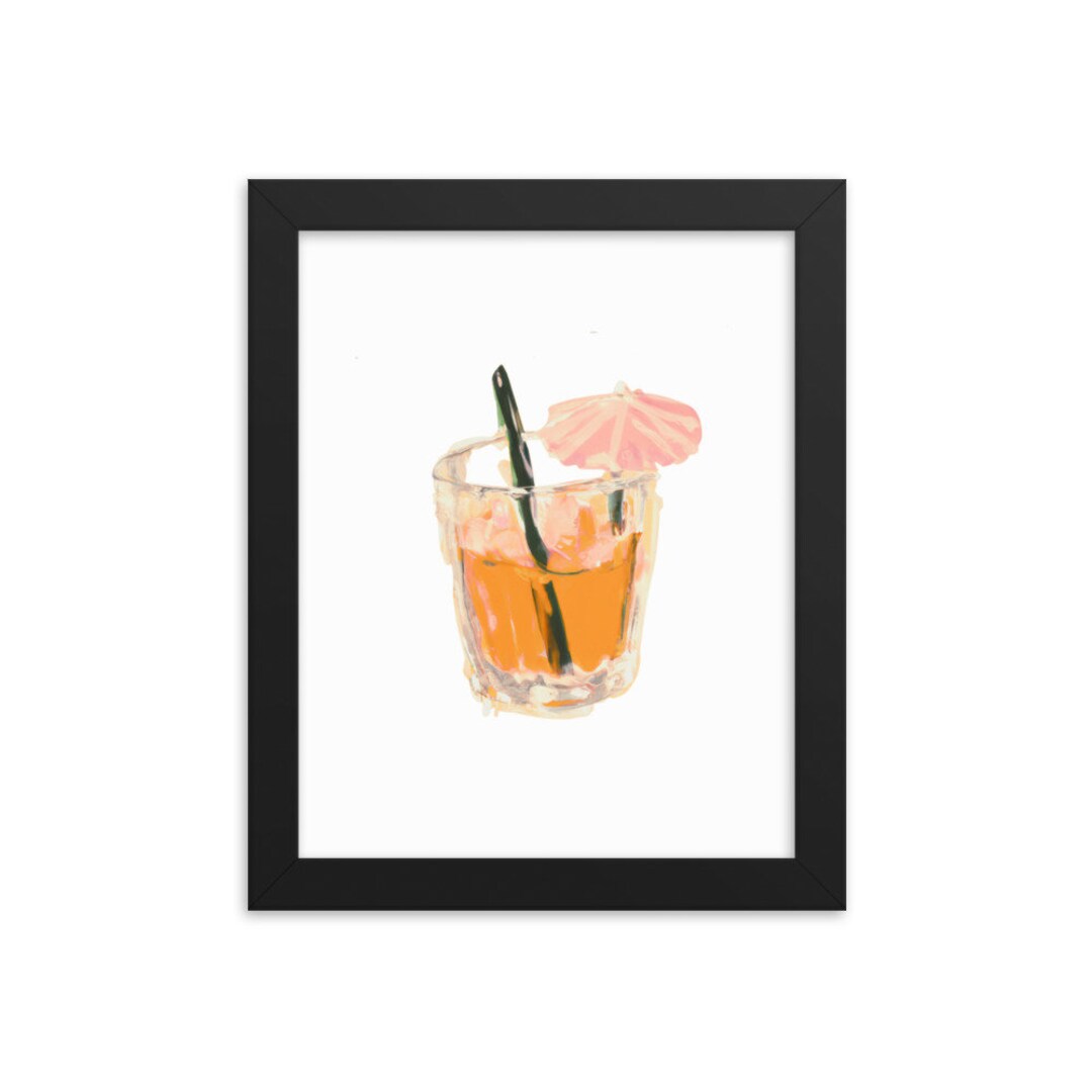 Aperol Spritz Drawing Framed Print for Aperol Lover's Home Aperol ...