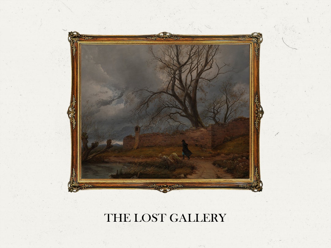 Moody Vintage Landscape | Printable Vintage Art | Vintage Painting - Etsy