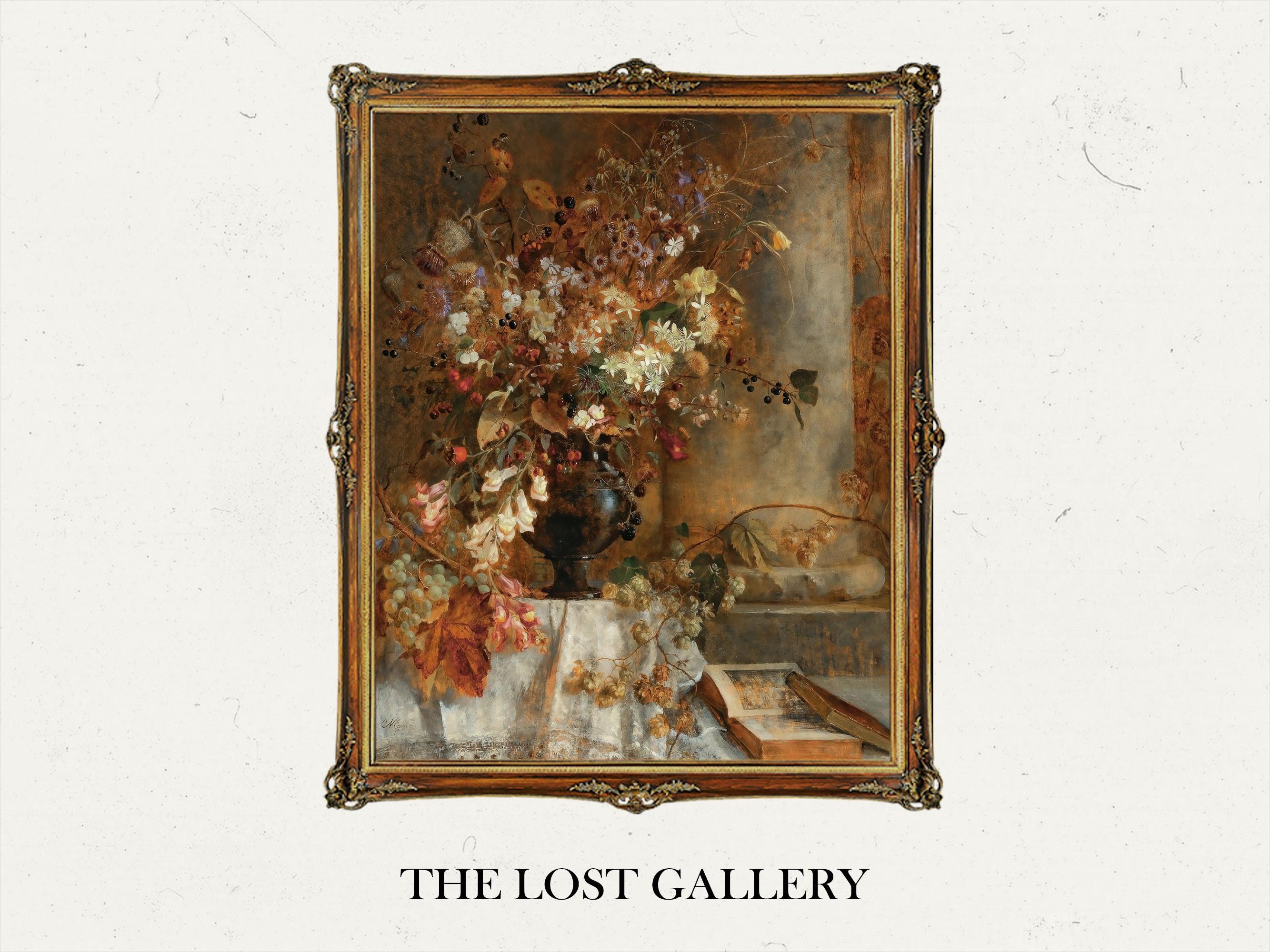 Fall Floral Still Life Vintage Art | Printable Fall Artwork - Etsy